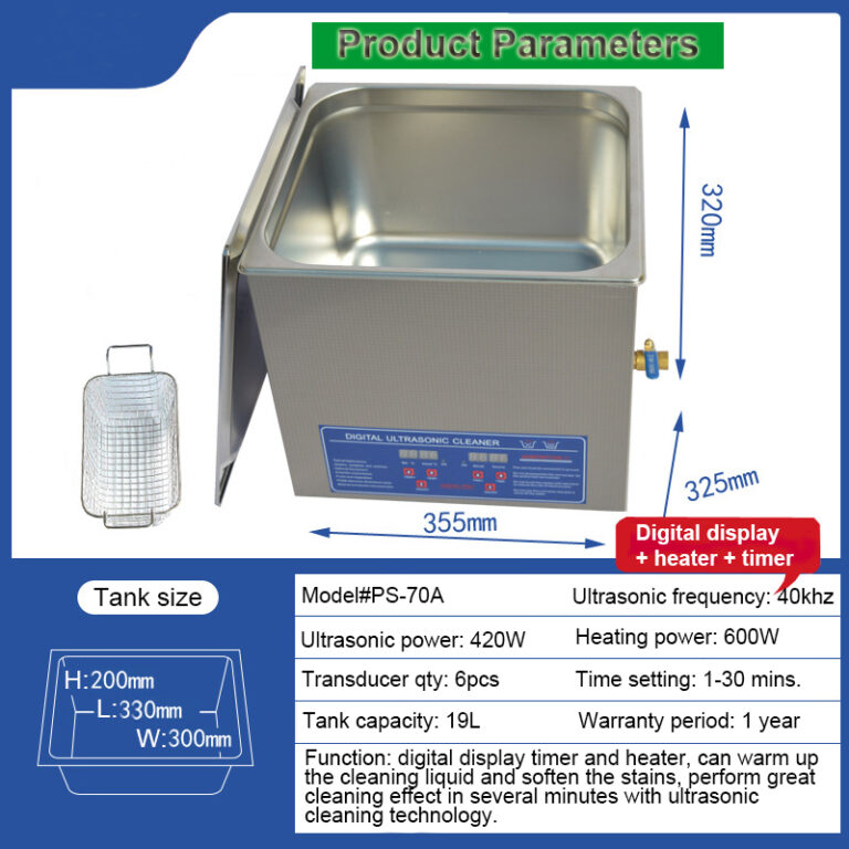 Ultrasonic Cleaning Machine 19L Retainer Glasses Ceramics Metal Parts ...